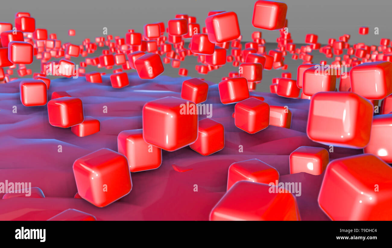 red three-dimensional cubes. background. 3D rendering Stock Photo - Alamy