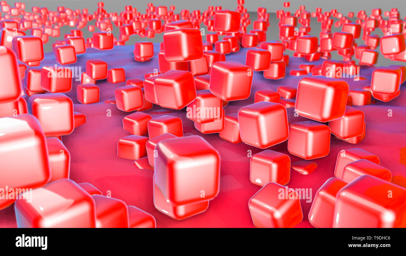 red three-dimensional cubes. background. 3D rendering Stock Photo - Alamy