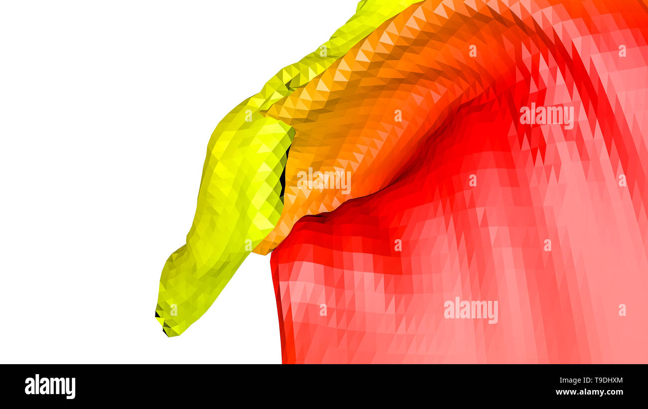red orange abstract figure. low-poly. 3D rendering Stock Photo - Alamy
