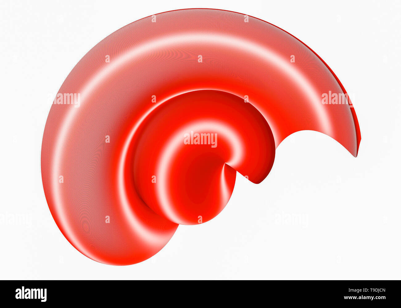 red abstract figure from fibers on a white. 3d rendering Stock Photo ...