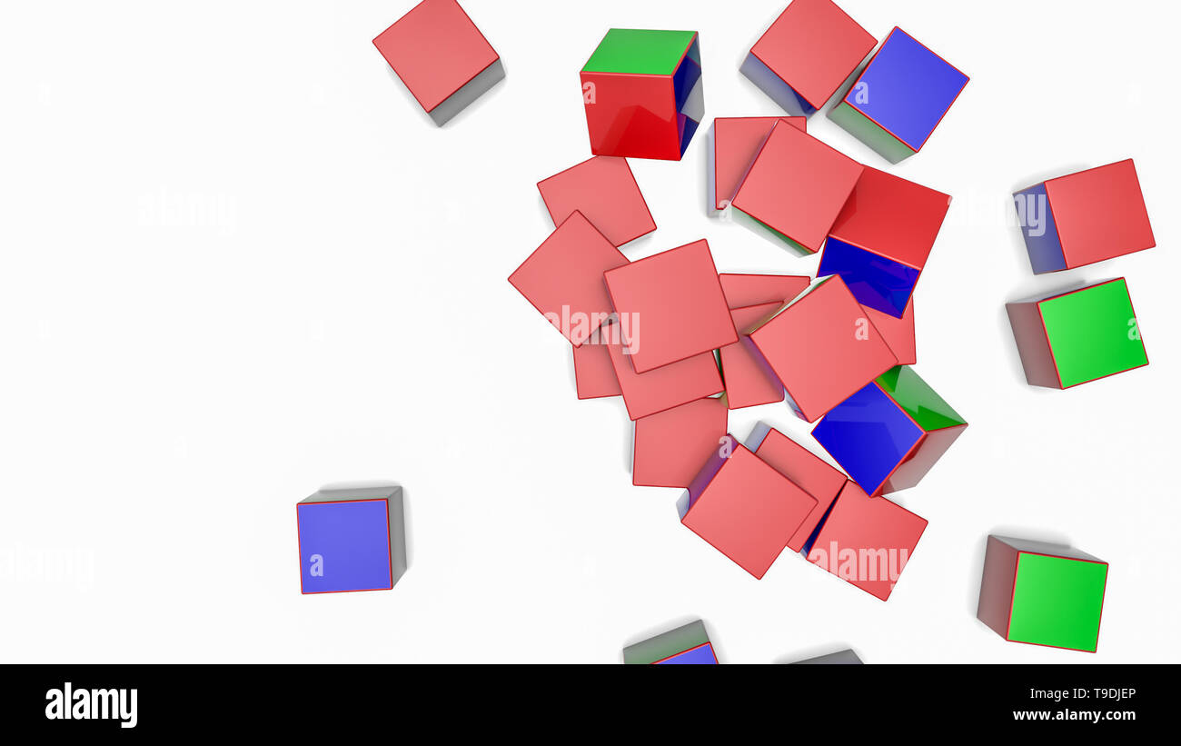 multi-colored cubes on. 3d rendering Stock Photo - Alamy