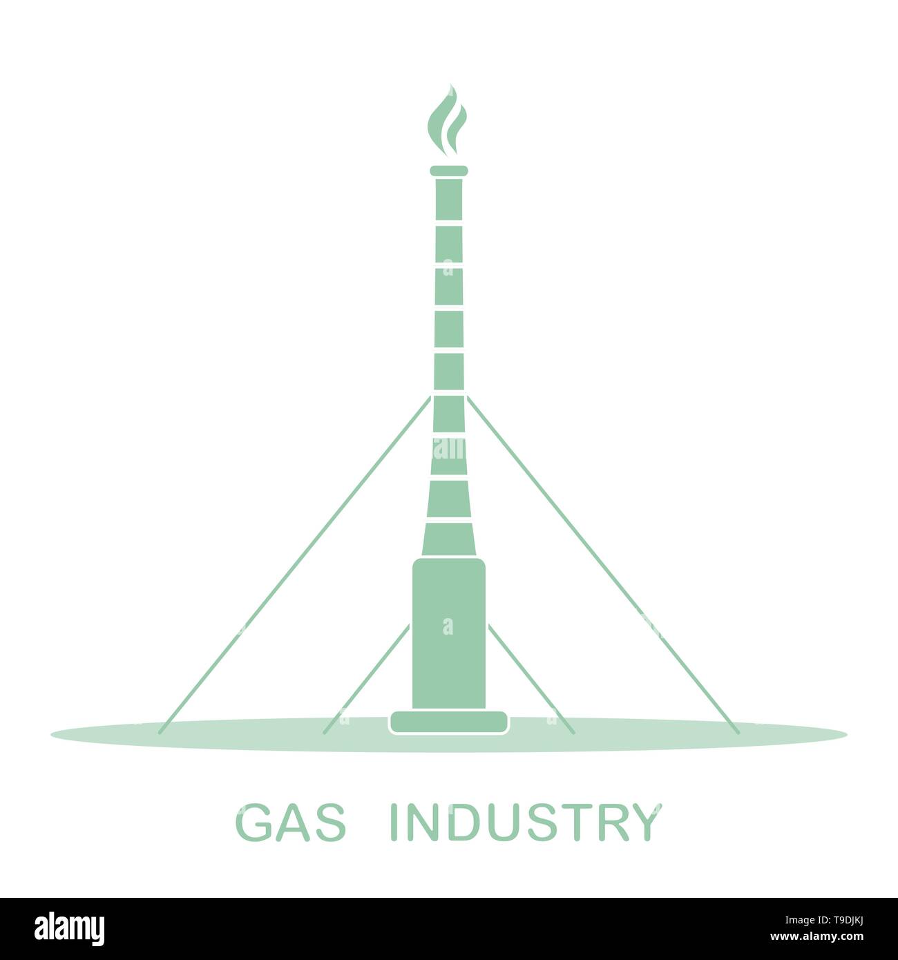 Vector illustration with equipment for gas production. Gas industry ...
