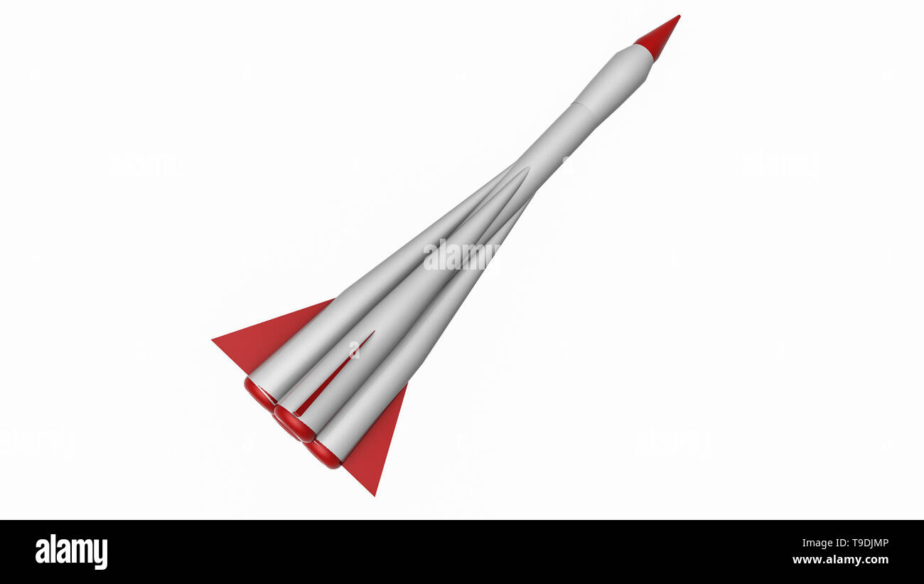 plastic rocket model on white. 3D rendering Stock Photo - Alamy