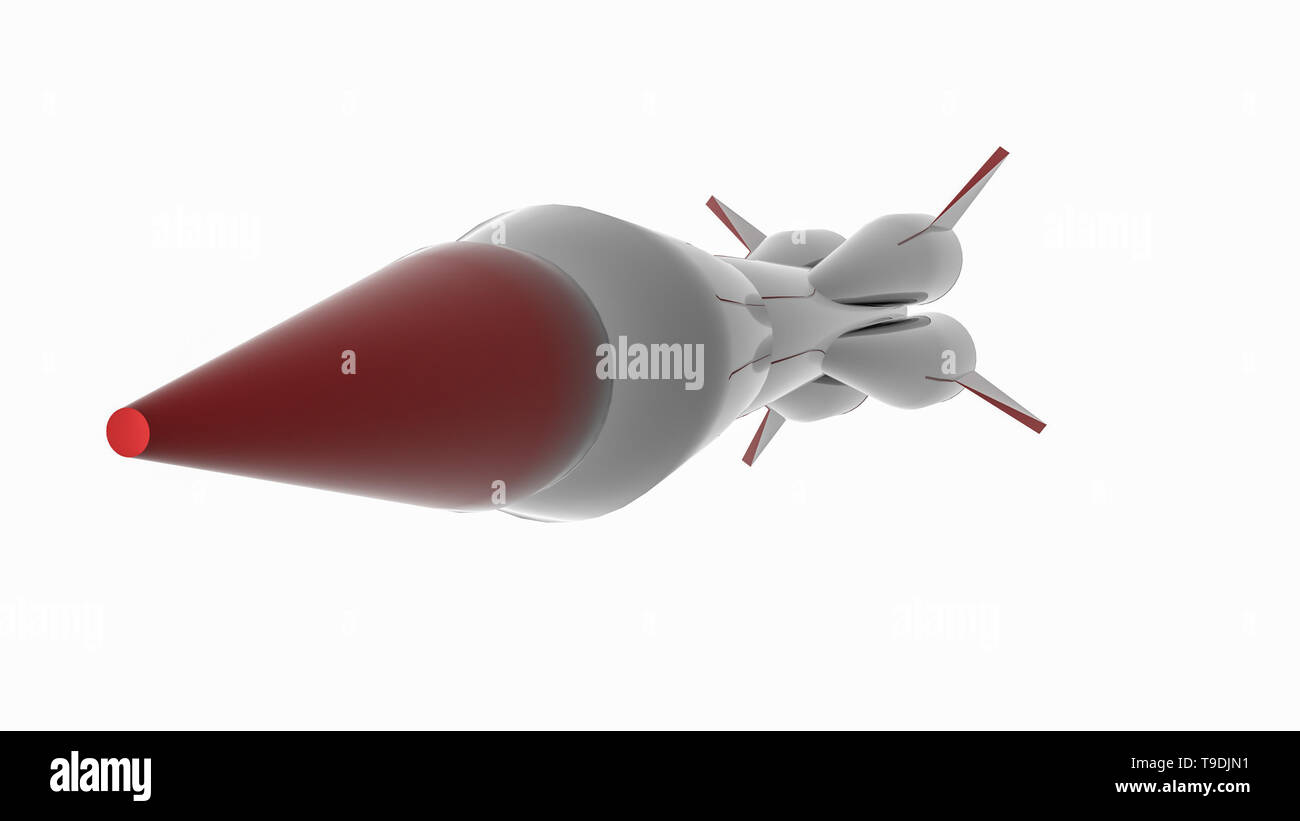plastic rocket model on white. 3D rendering Stock Photo - Alamy