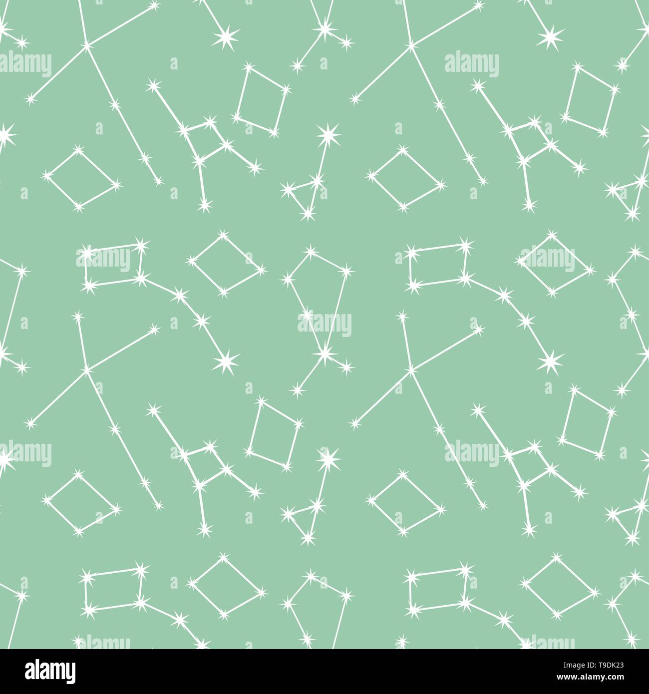 Seamless vector pattern with constellations. Space exploration ...