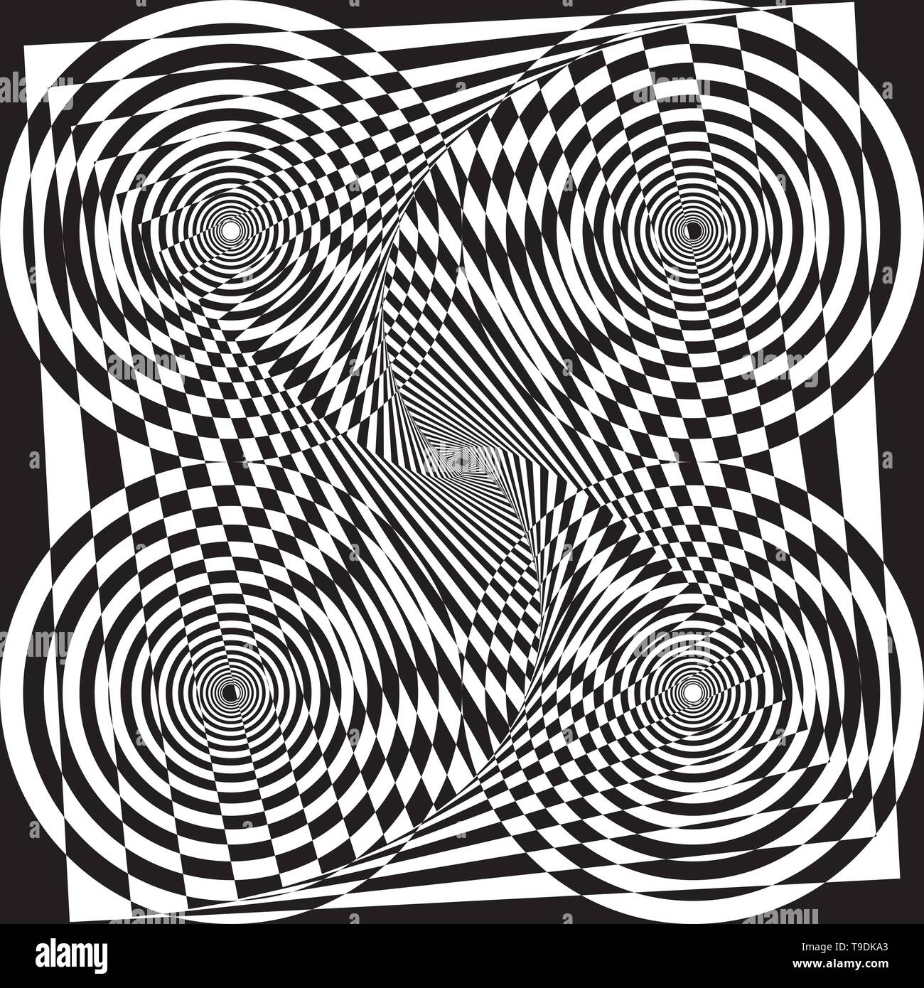 Vortex to the center of the inner world geometrycal concept black on ...