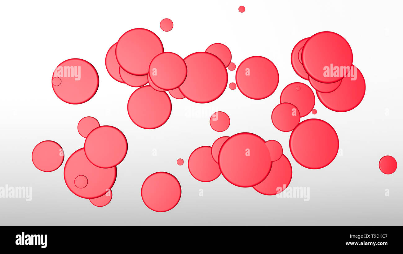 red circles on a white background. illustration. 3d rendering Stock ...