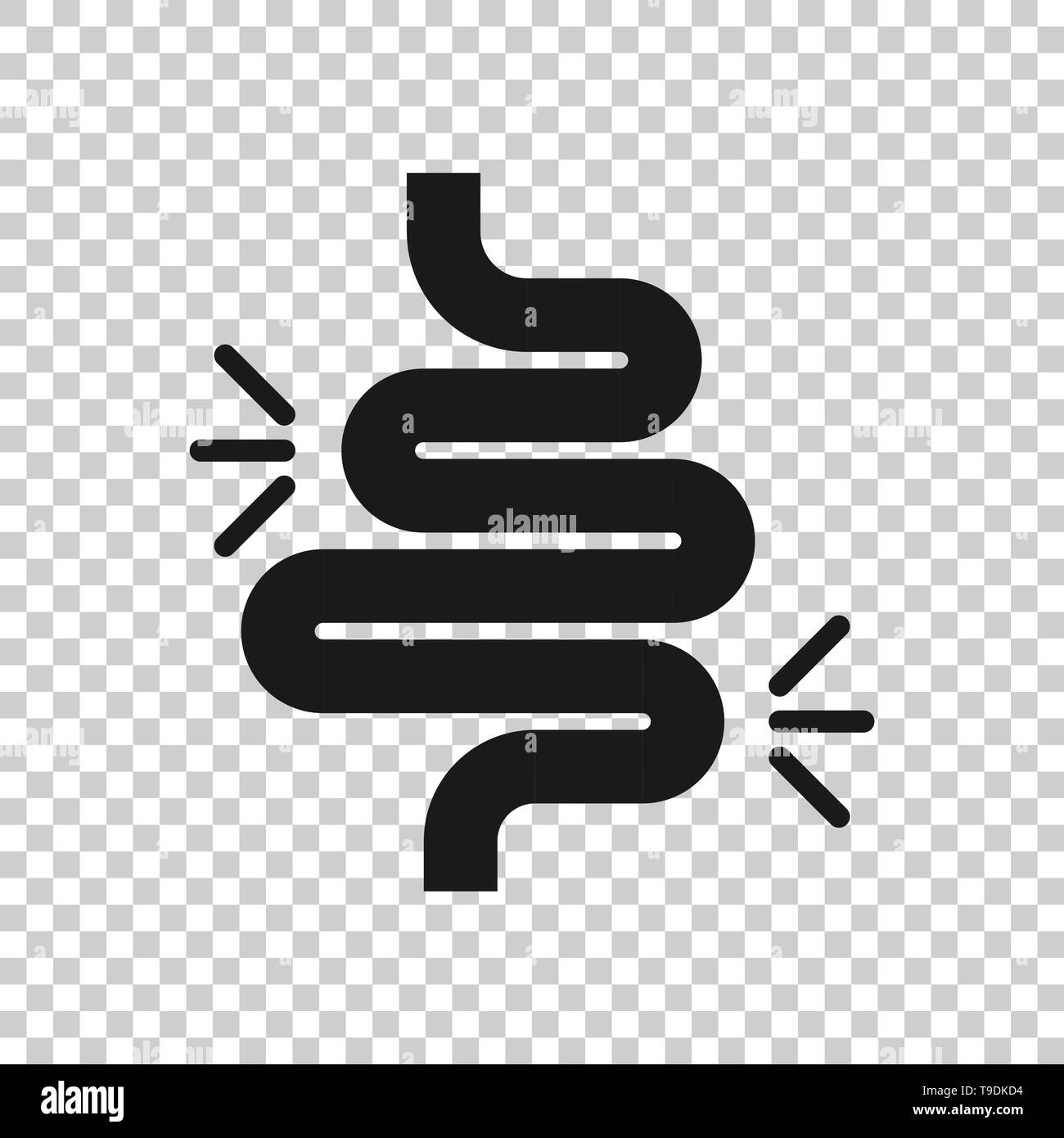Gut constipation icon in transparent style. Colitis vector illustration ...