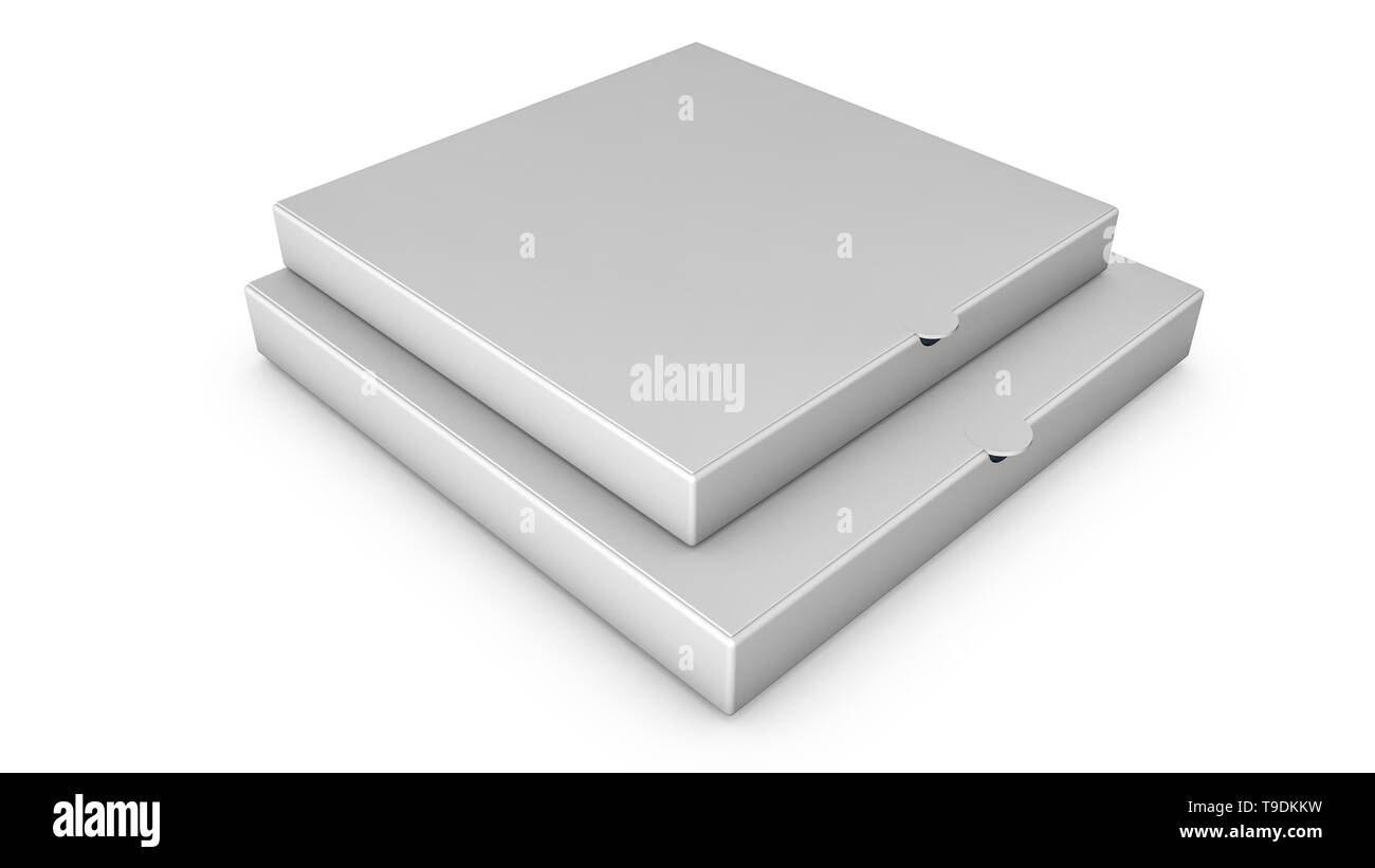 Stacks of pizza boxes. Template for advertising. 3d render Stock Photo ...