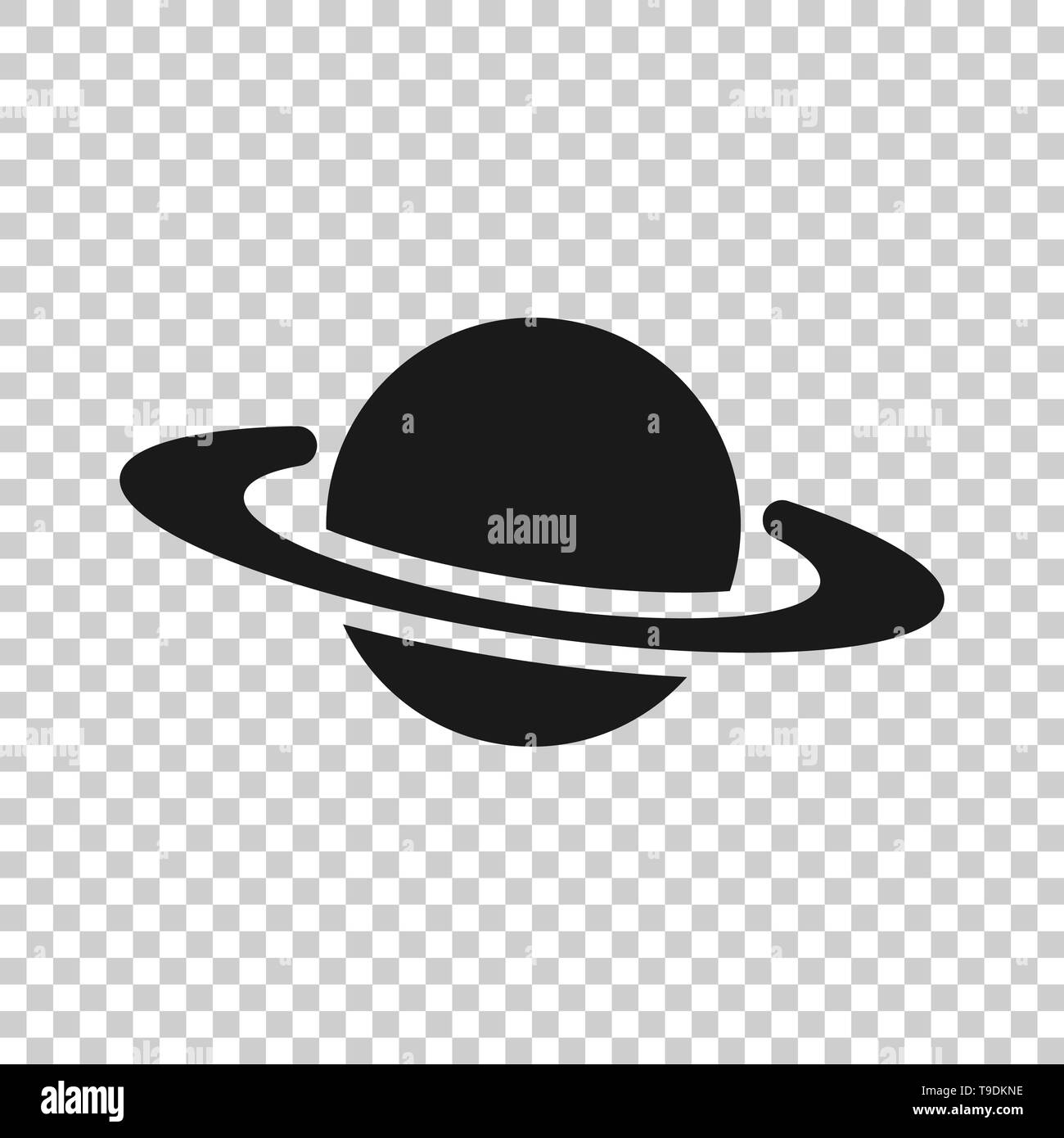 Saturn icon in transparent style. Planet vector illustration on ...