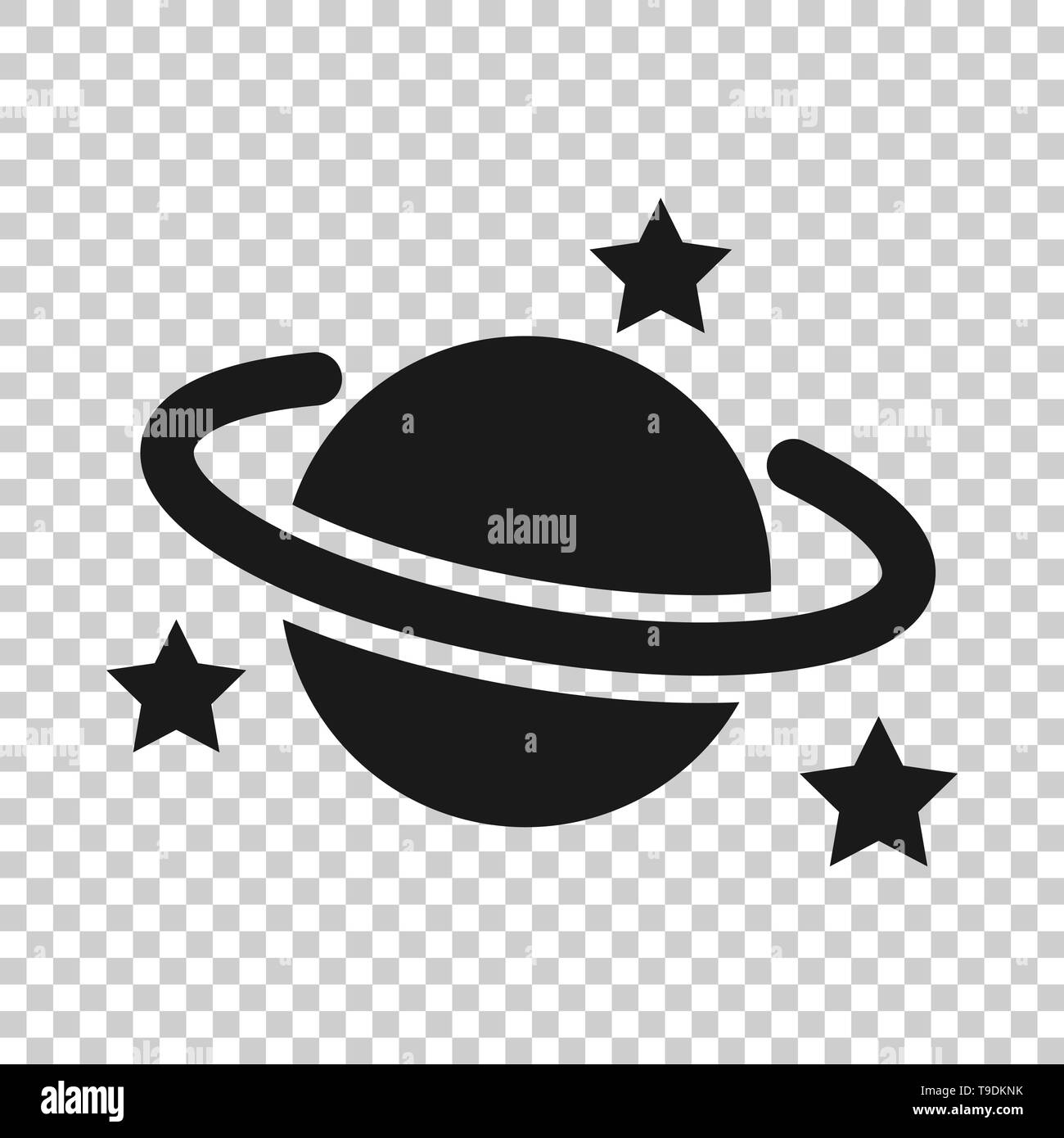 Saturn icon in transparent style. Planet vector illustration on ...