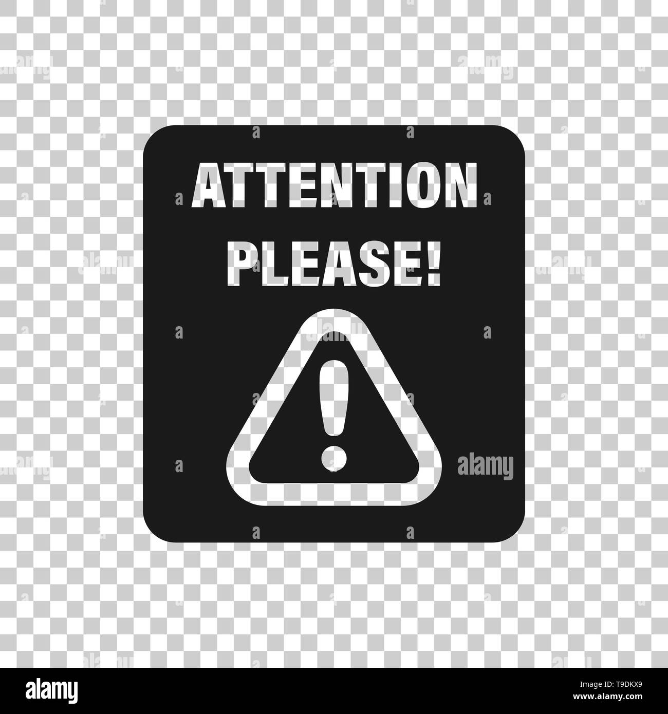 Attention please sign icon in transparent style. Warning information ...