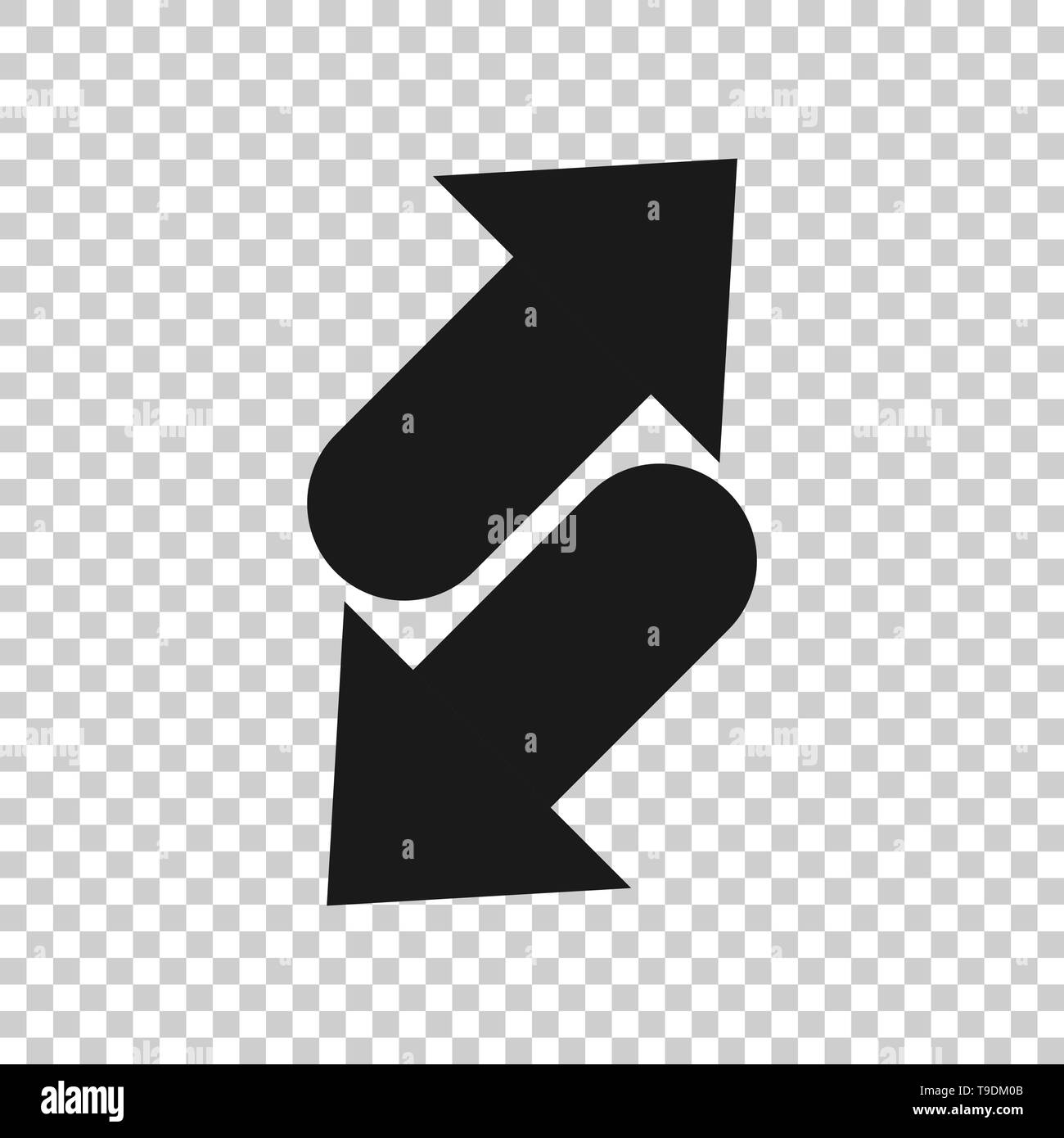 Reverse arrow sign icon in transparent style. Refresh vector ...