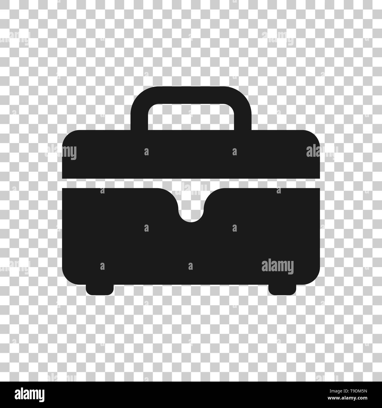 Briefcase sign icon in transparent style. Suitcase vector illustration ...