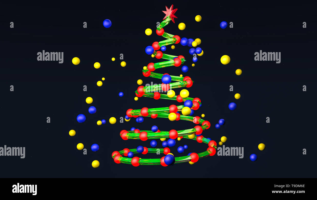 3D MODEL OF THE CHRISTMAS TREE. 3d RENDERING Stock Photo - Alamy
