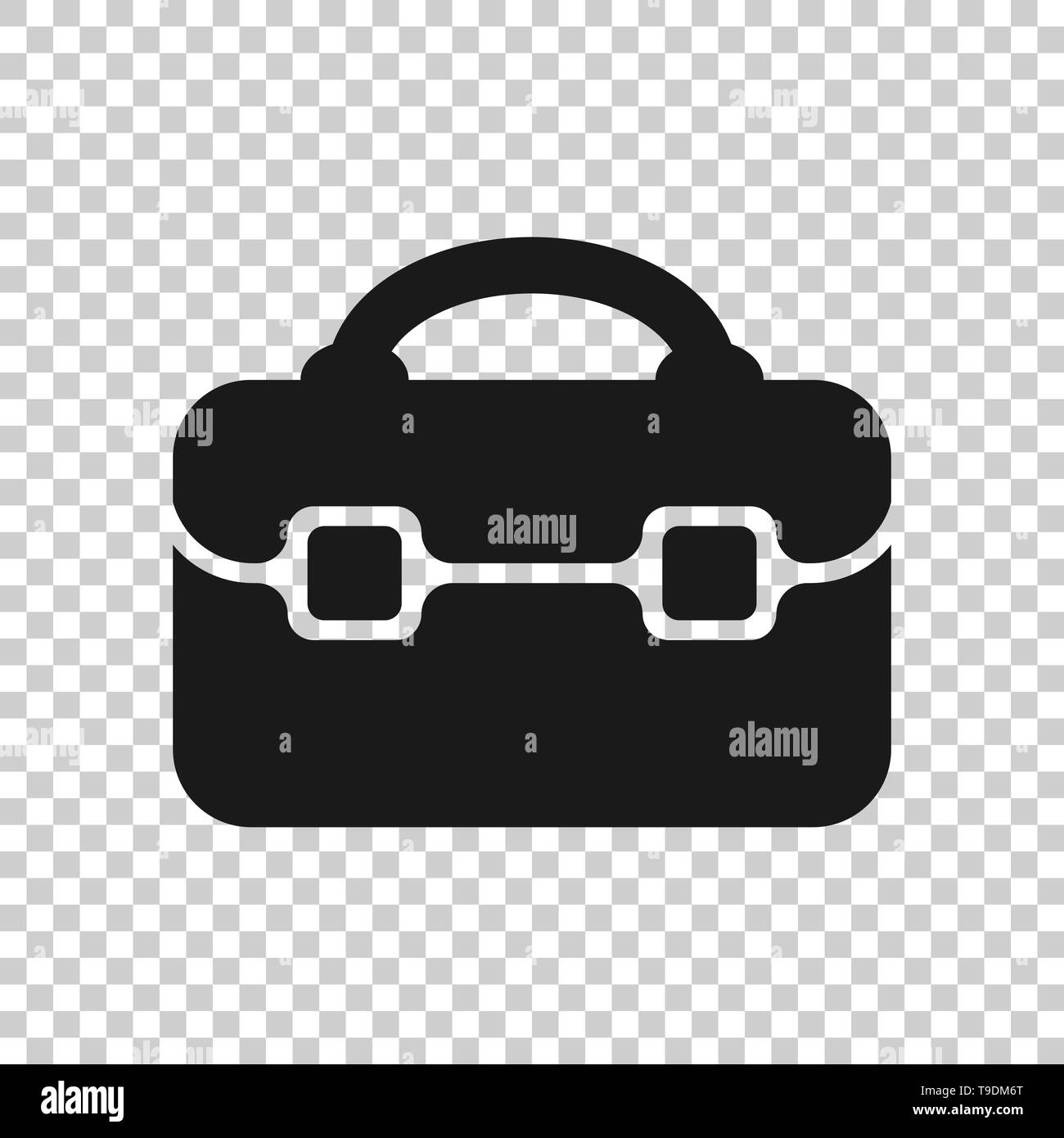 Briefcase sign icon in transparent style. Suitcase vector illustration ...