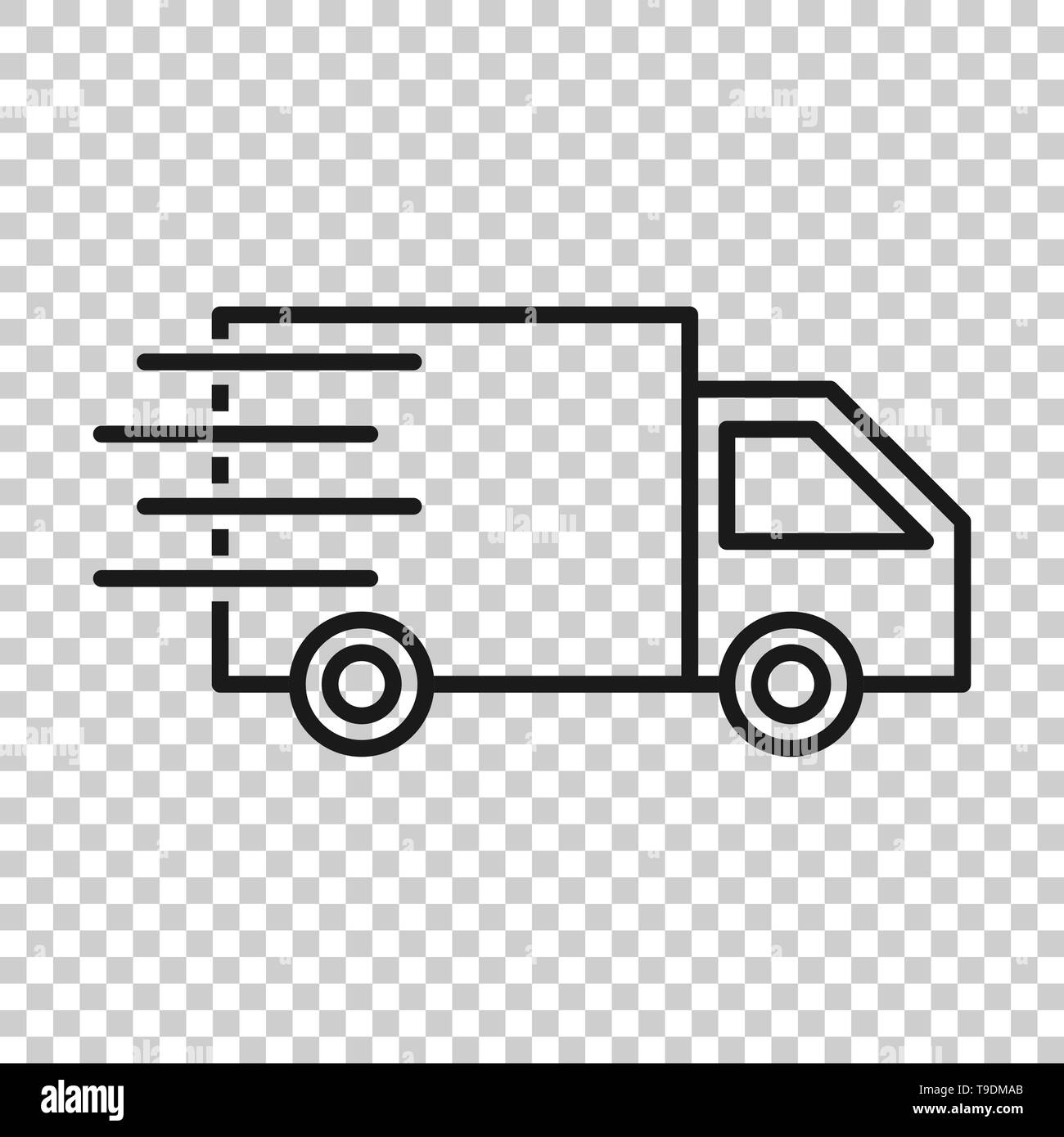 Delivery truck sign icon in transparent style. Van vector illustration ...