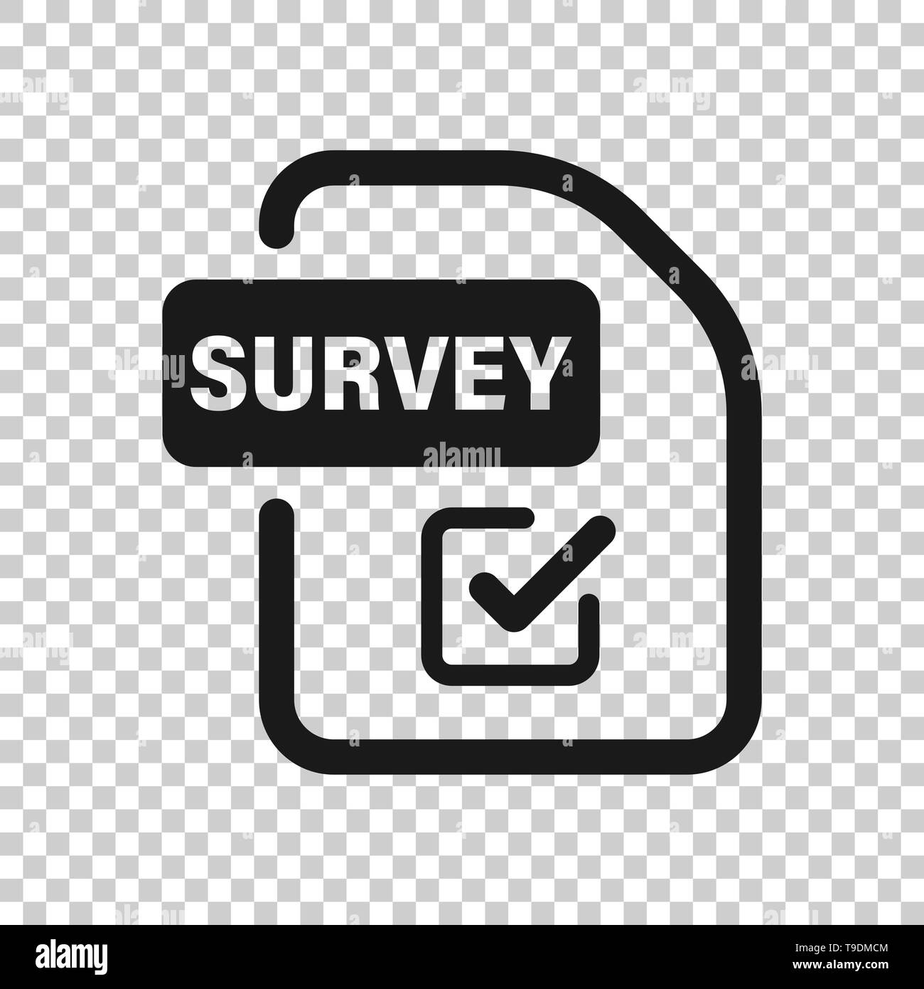 Checklist document sign icon in transparent style. Survey vector ...