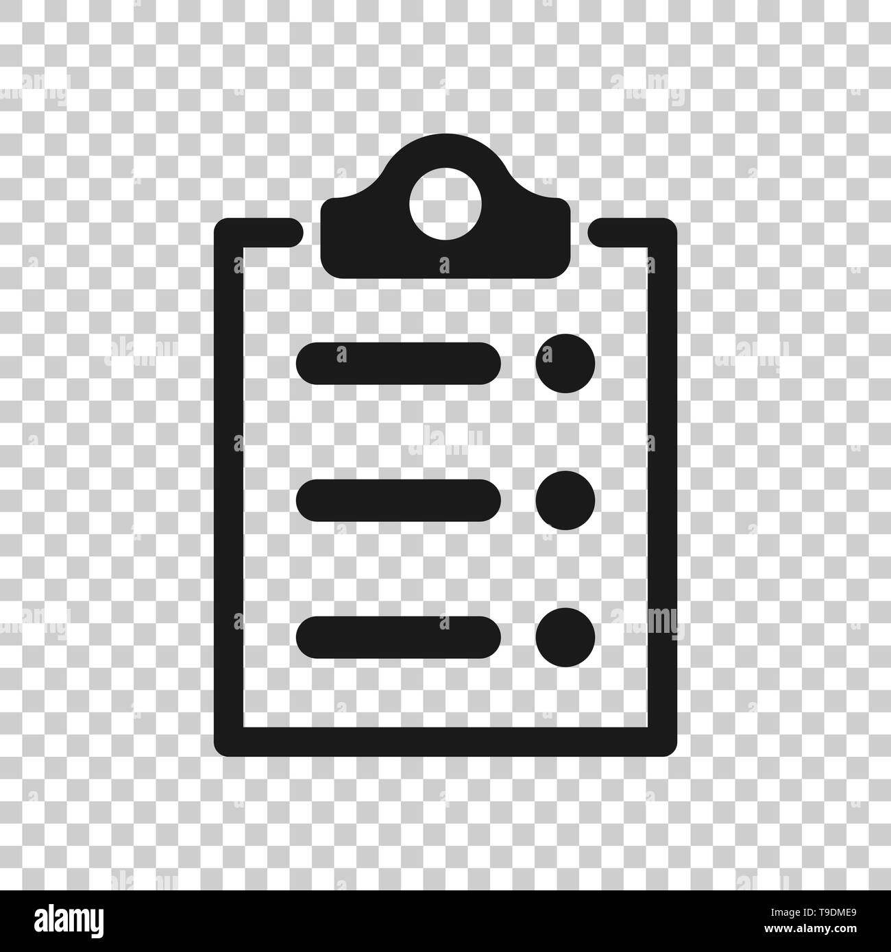 Checklist document sign icon in transparent style. Survey vector ...
