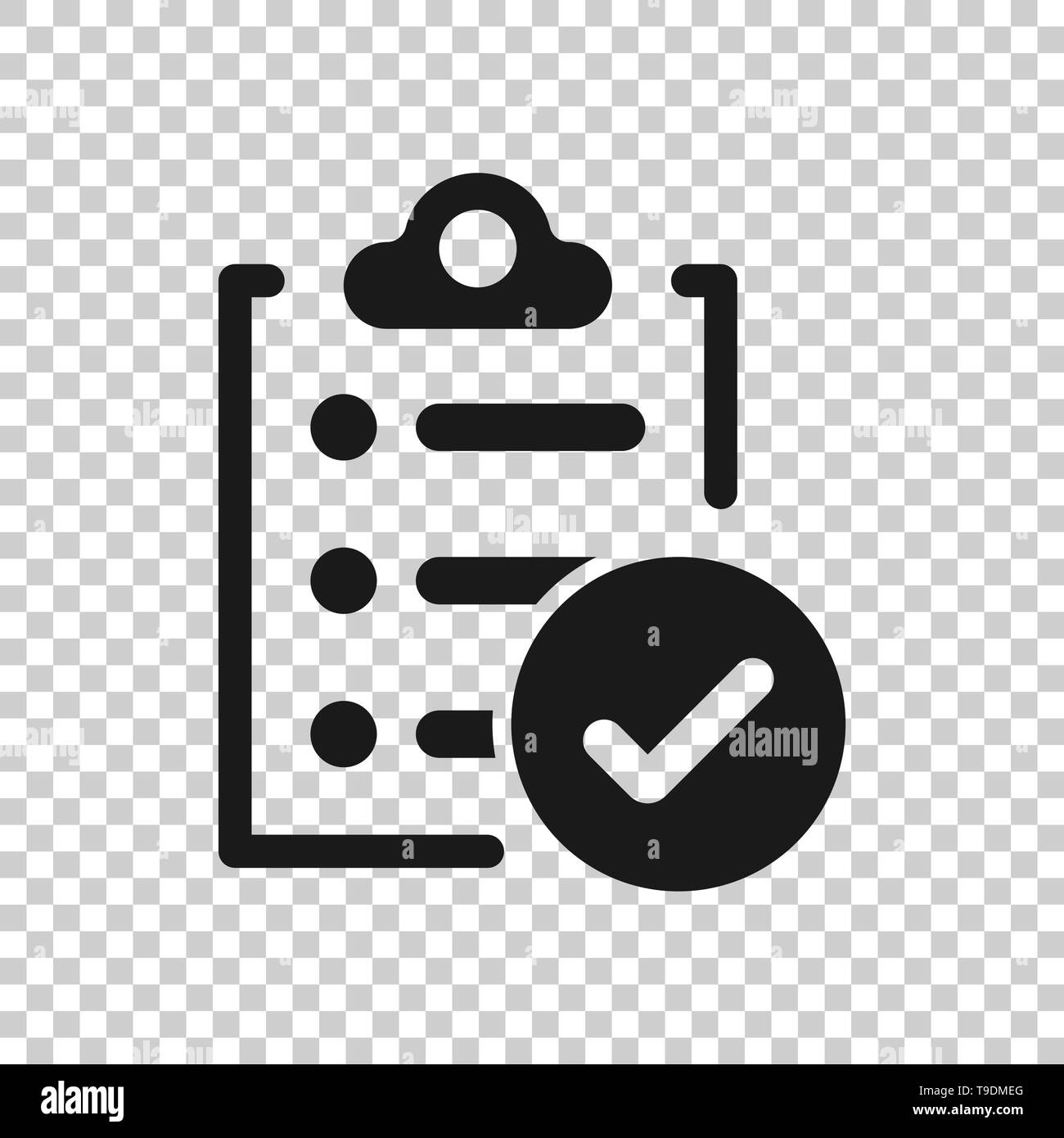 Checklist document sign icon in transparent style. Survey vector ...