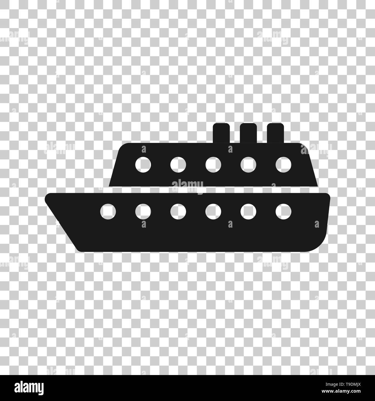 Ship cruise sign icon in transparent style. Cargo boat vector ...