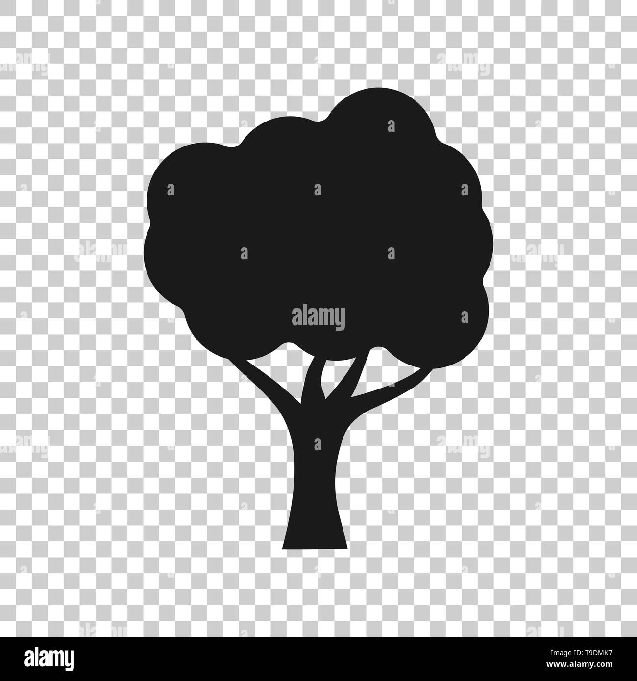 Tree sign icon in transparent style. Branch forest vector illustration ...