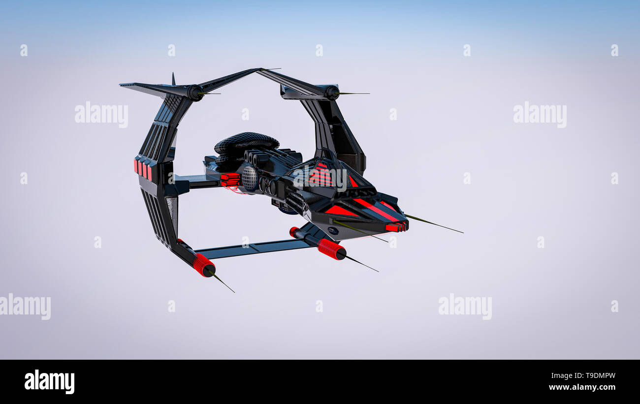 fantastic spaceship. 3D rendering Stock Photo - Alamy