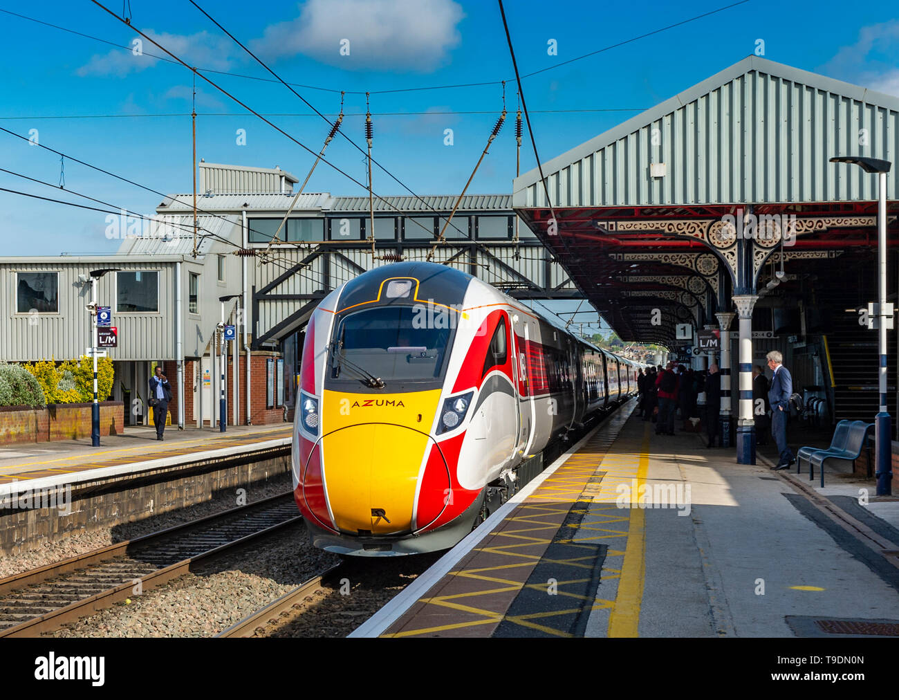 Grantham Station, Lincolnshire, England. The London North Eastern ...
