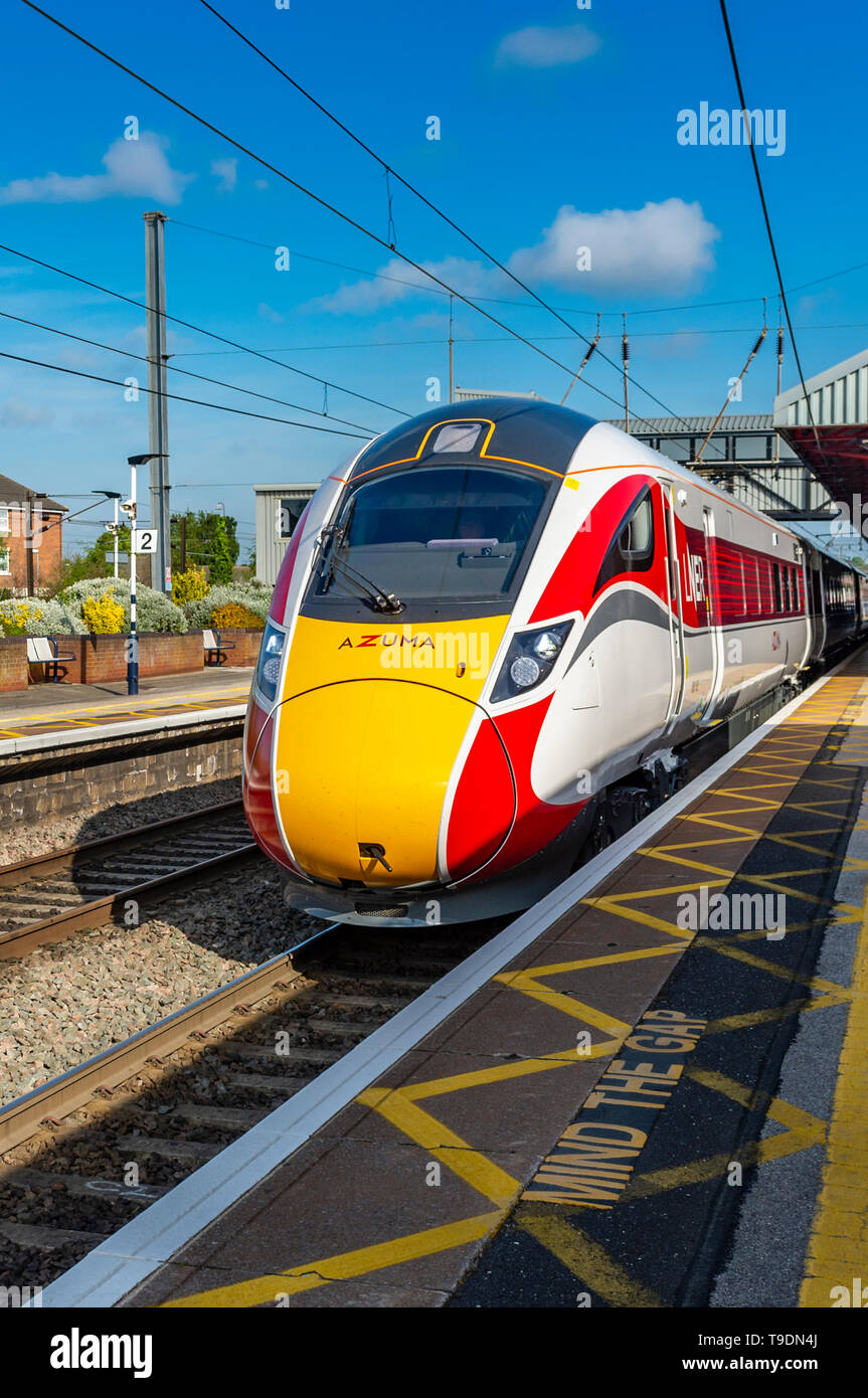 Grantham Station, Lincolnshire, England. The London North Eastern ...