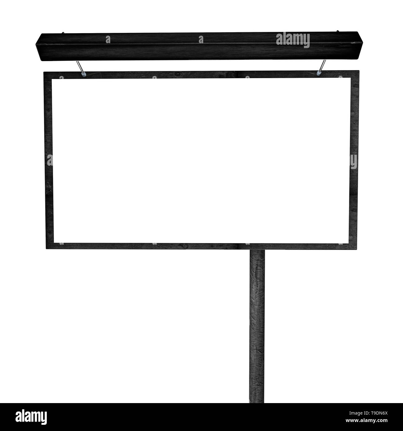 pure advertising banner on a column with a backlight. mockup on a white ...