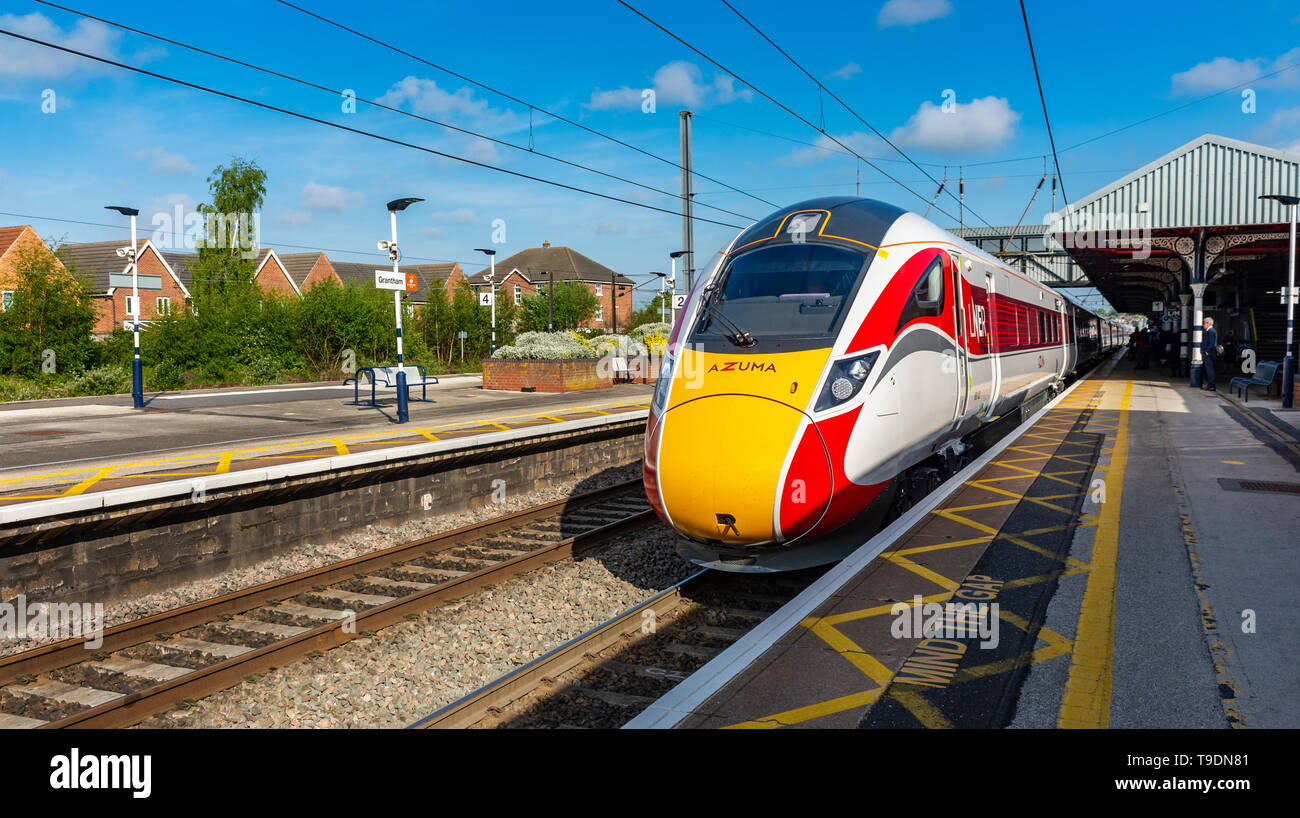 Grantham Station, Lincolnshire, England. The London North Eastern ...