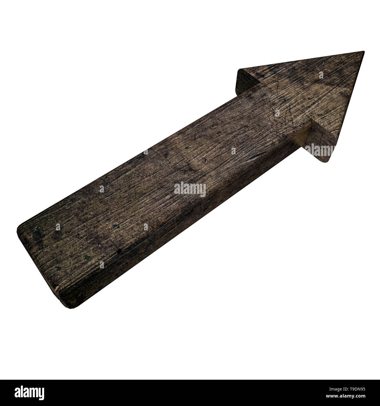 figure of an arrow from an old metal. 3D rendering Stock Photo - Alamy