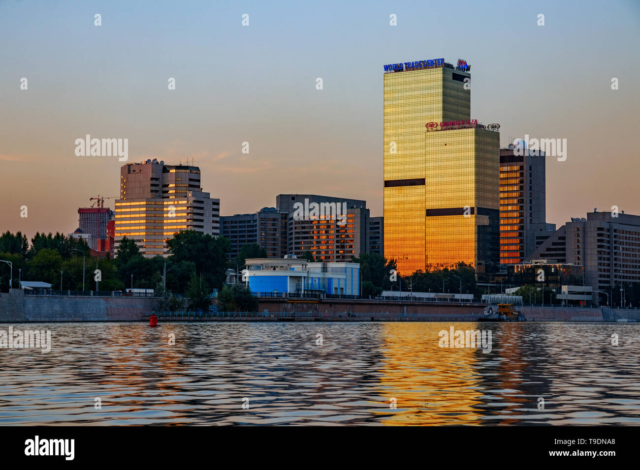 Crowne Plaza hotel building and the Moscow World Trade Center (WTC) at ...
