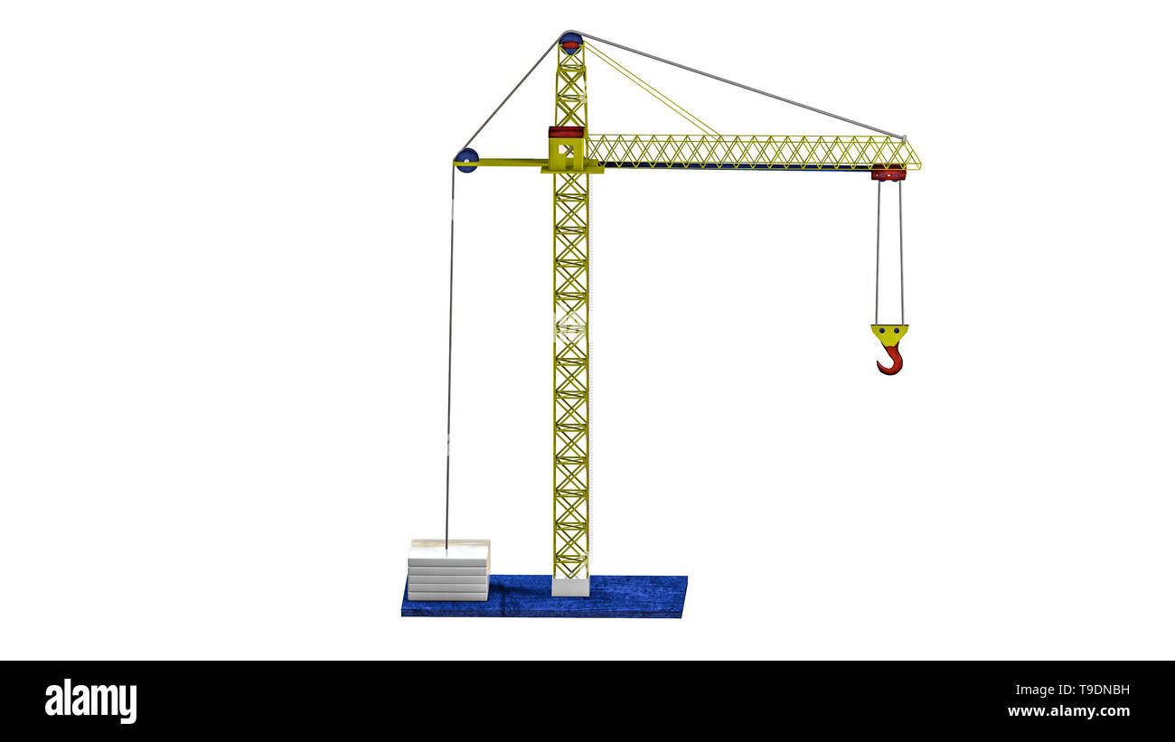 model of a toy crane. 3D rendering Stock Photo - Alamy
