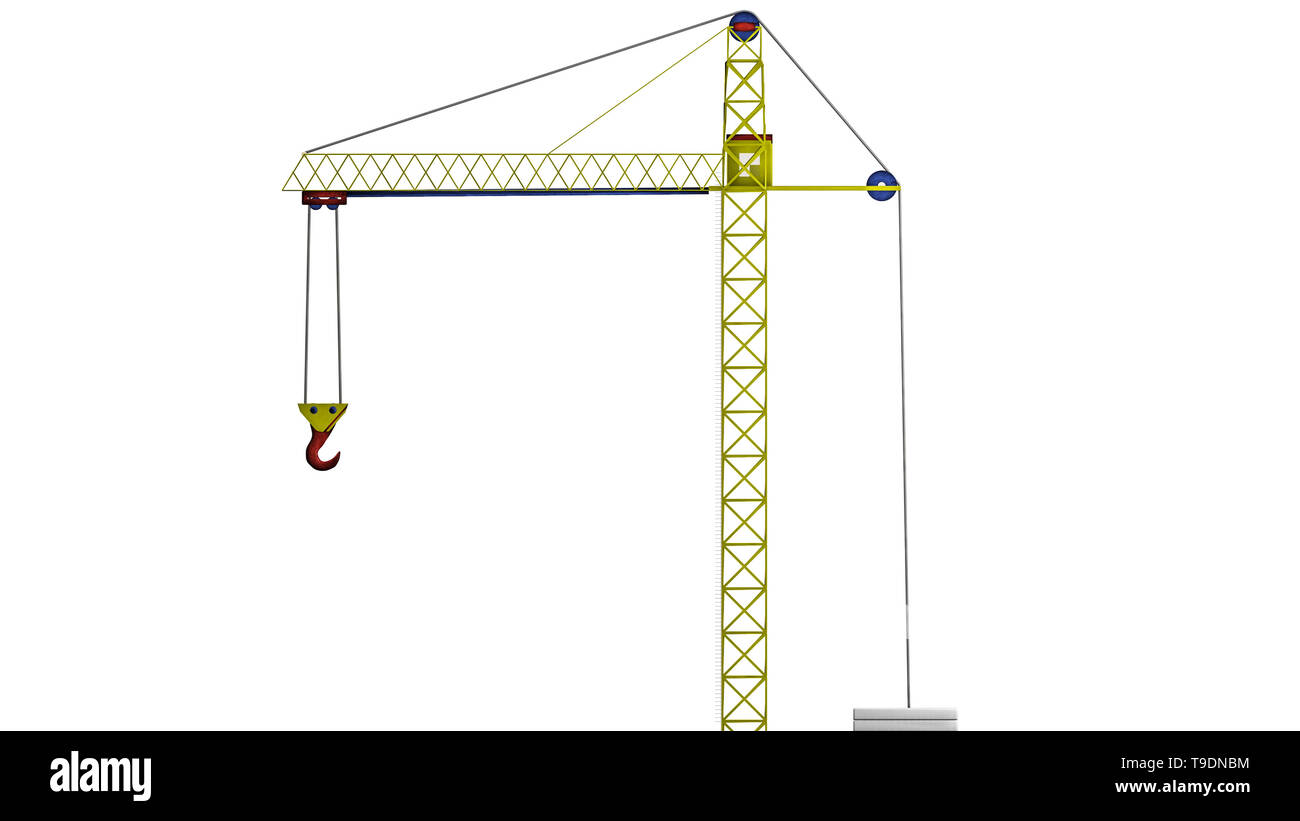model of a toy crane. 3D rendering Stock Photo - Alamy