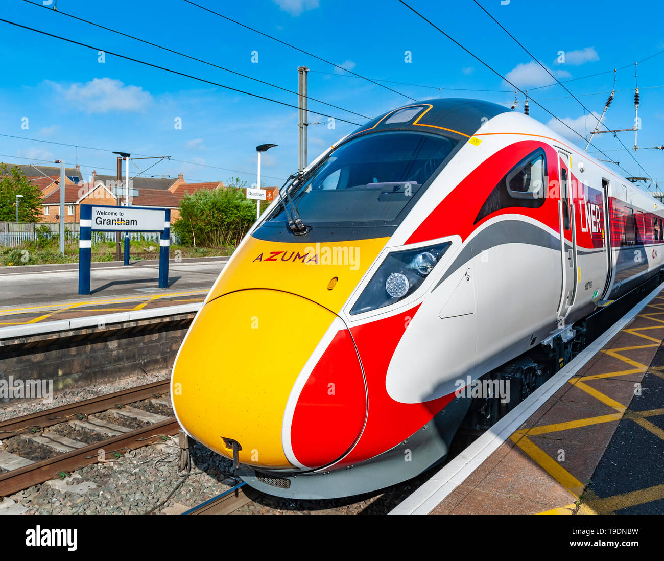 Grantham Station, Lincolnshire, England. The London North Eastern ...