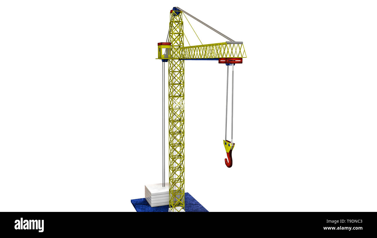 model of a toy crane. 3D rendering Stock Photo - Alamy
