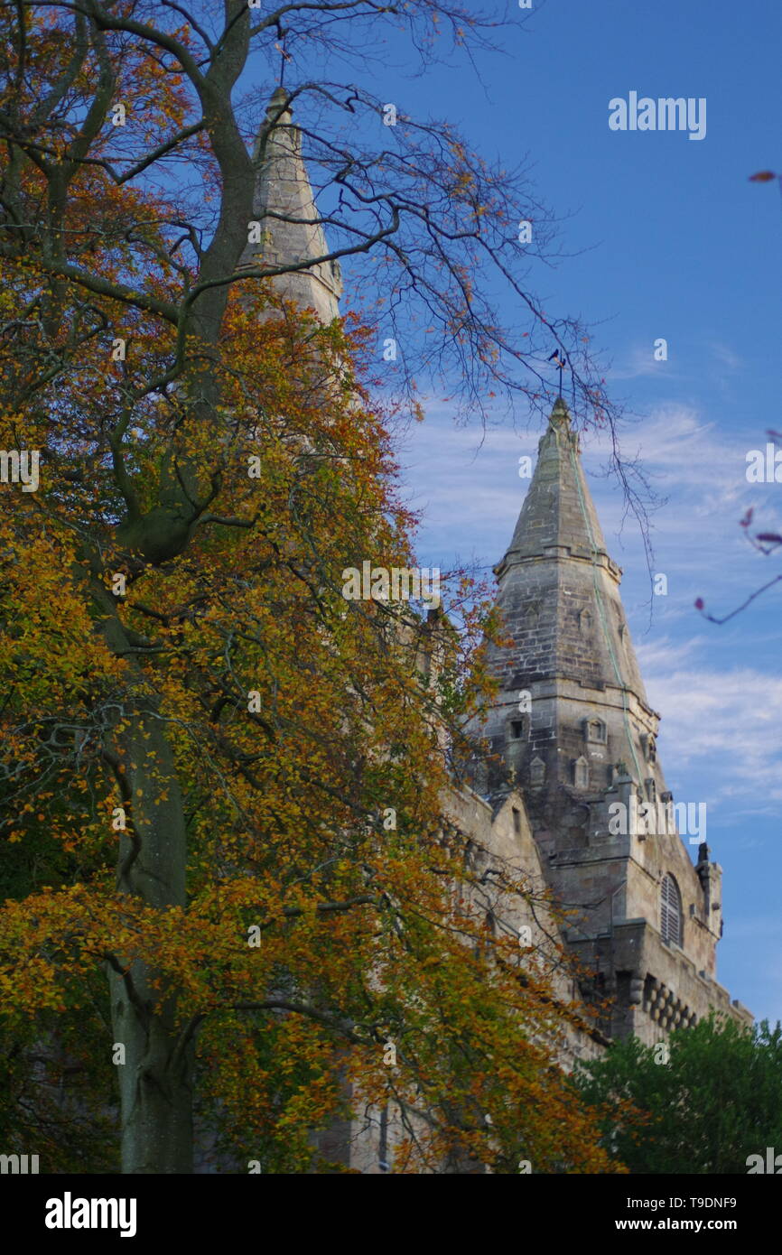 Spires of St Machars Cathedral on an Autumn Evening. Seaton Park, Old ...