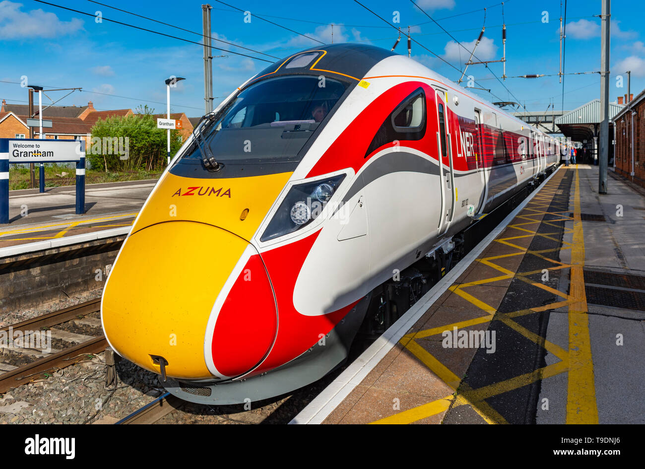 Grantham Station, Lincolnshire, England. The London North Eastern ...