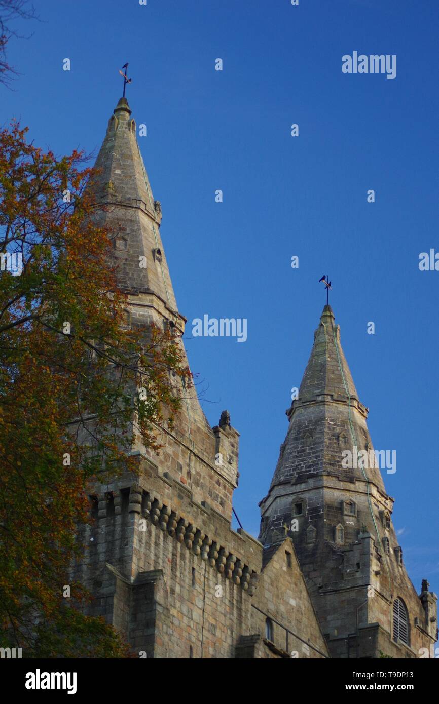 Spires of St Machars Cathedral on an Autumn Evening. Seaton Park, Old ...