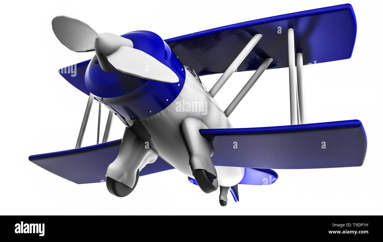 airplane on a white background. plastic biplane. 3D rendering Stock ...