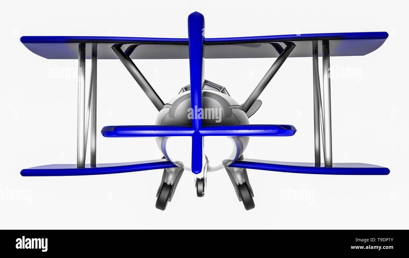 airplane on a white background. plastic biplane. 3D rendering Stock ...