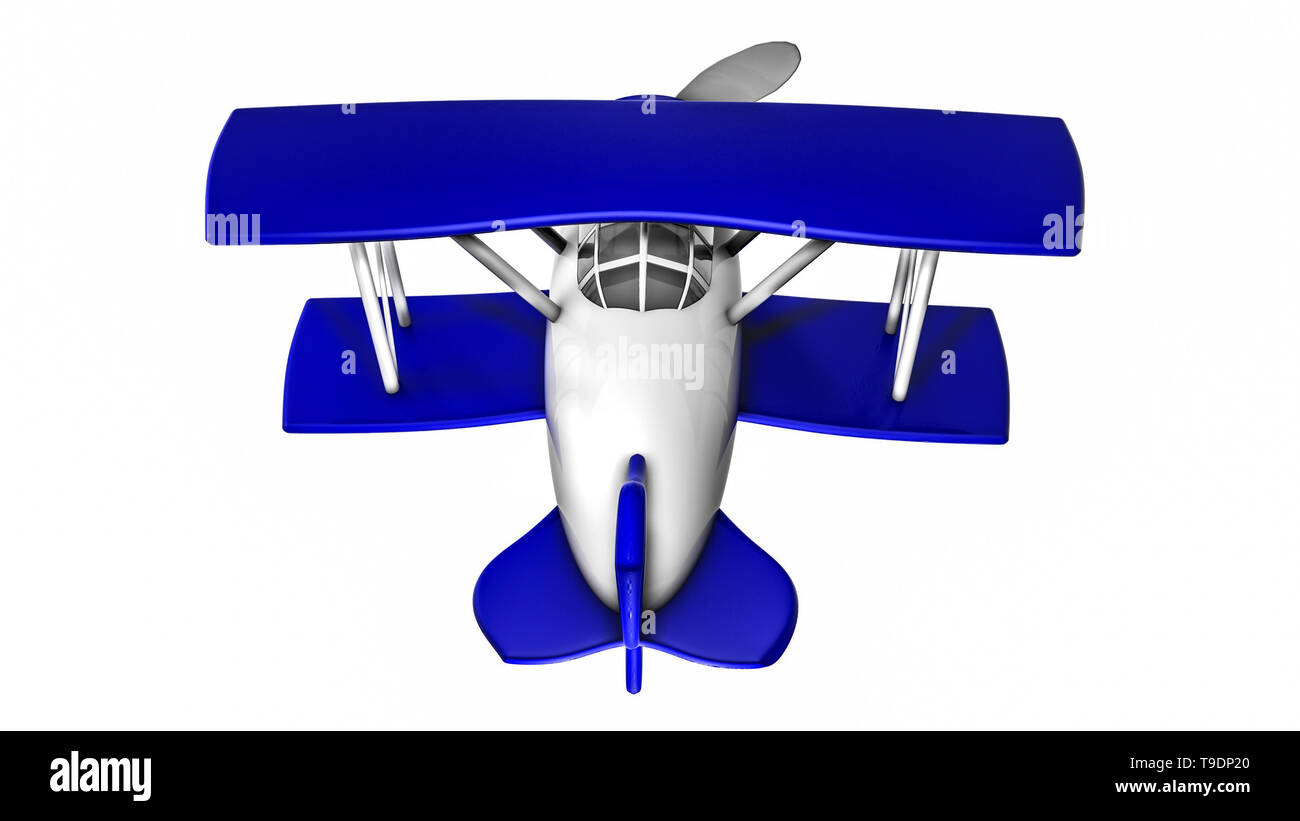 airplane on a white background. plastic biplane. 3D rendering Stock ...