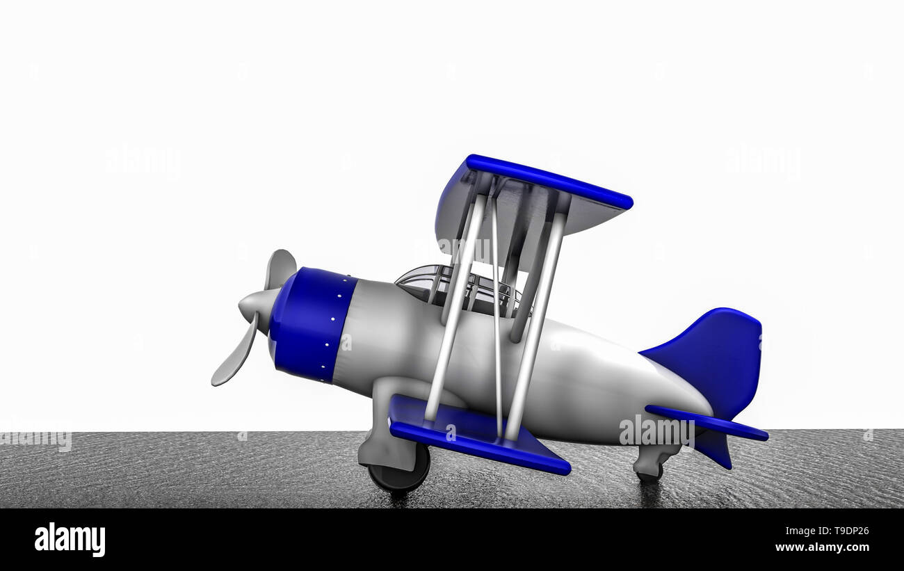 airplane on a white background. plastic biplane. 3D rendering Stock ...