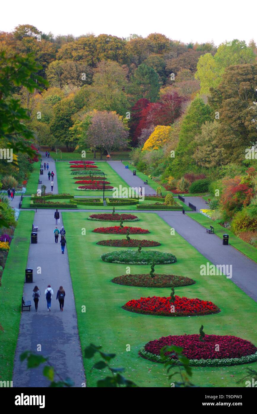 Cathedral Walk, Formal Procession by Flowerbeds on an Autumn Evening ...