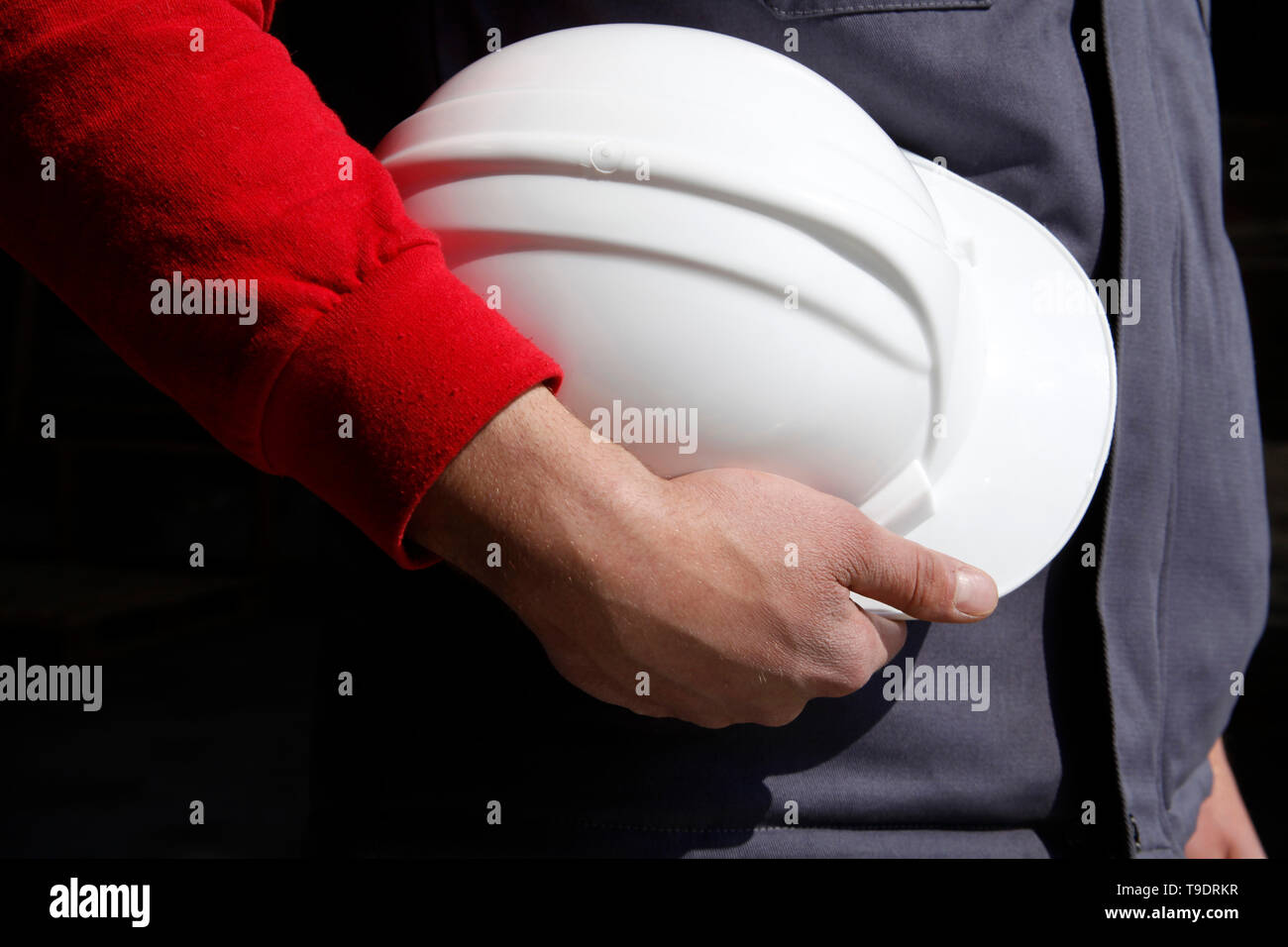 production area, helmet and worker Stock Photo - Alamy