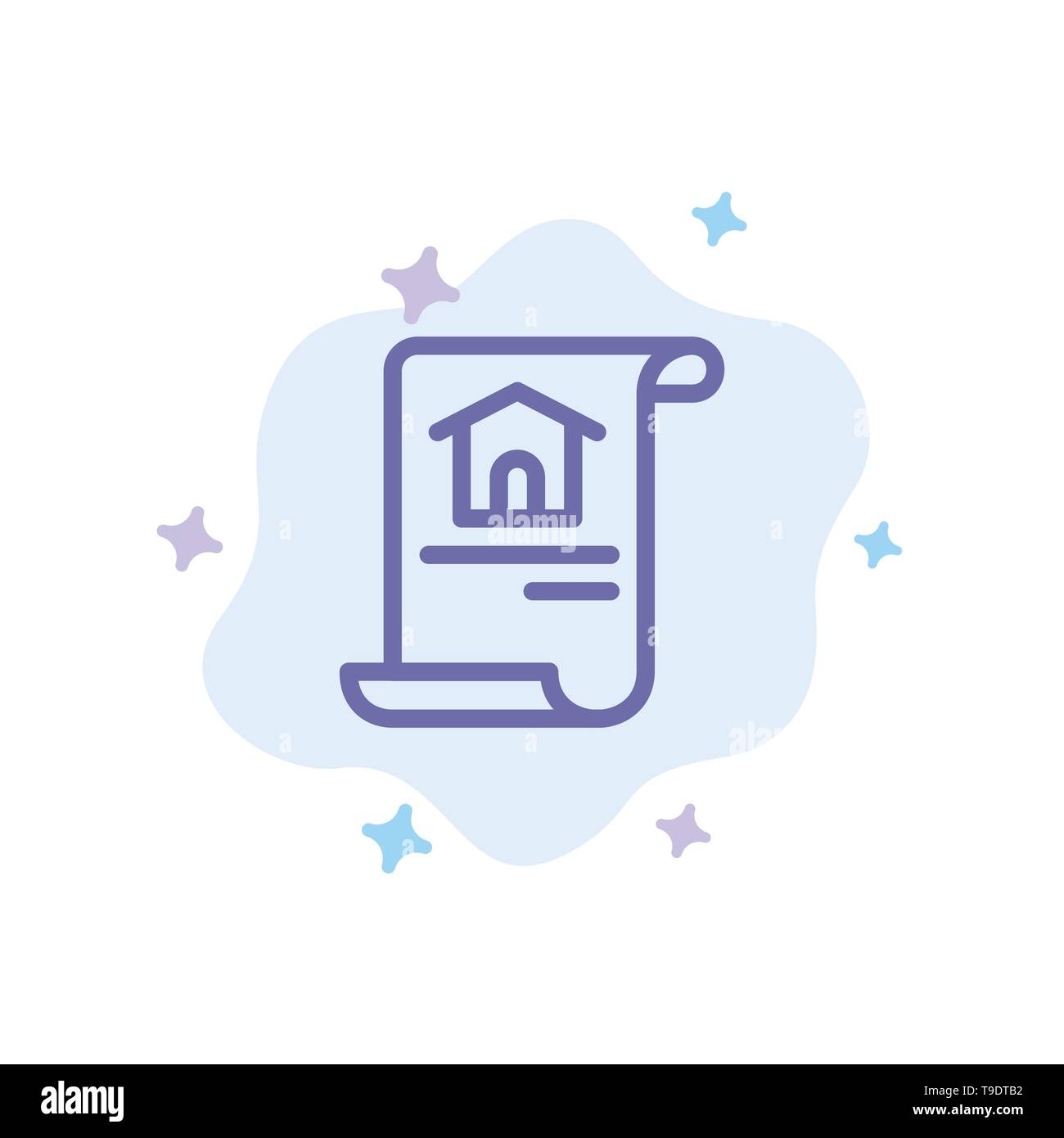 Construction, Document, Home, Building Blue Icon on Abstract Cloud ...