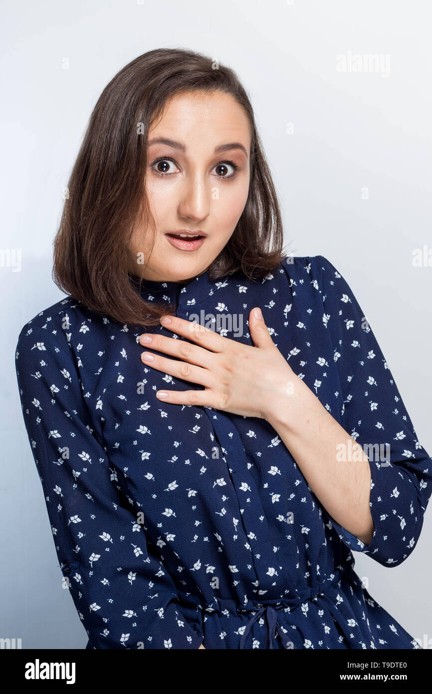 Closeup portrait young woman. Positive human emotions, face expressions ...