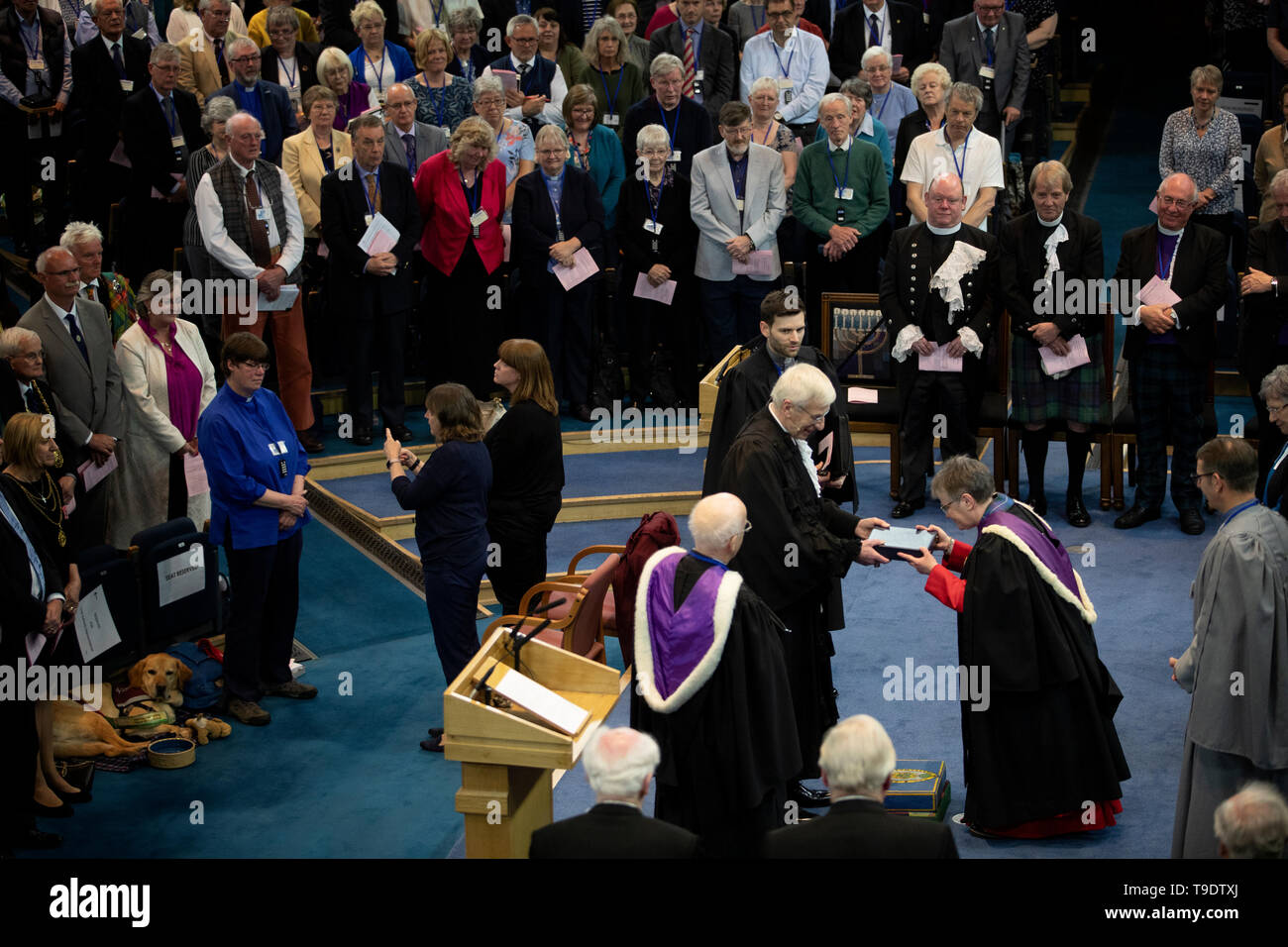 Former moderator Very Rev Susan Brown (right) consecrates the new ...