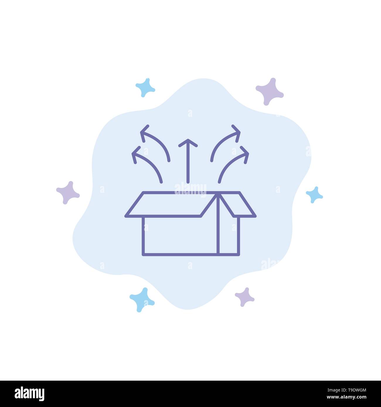 Release, Box, Launch, Open Box, Product Blue Icon on Abstract Cloud ...